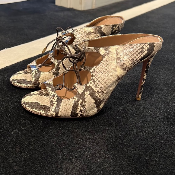 Aquazzura | Shoes | Aquazzura Python Mules Sz39 | Poshmark